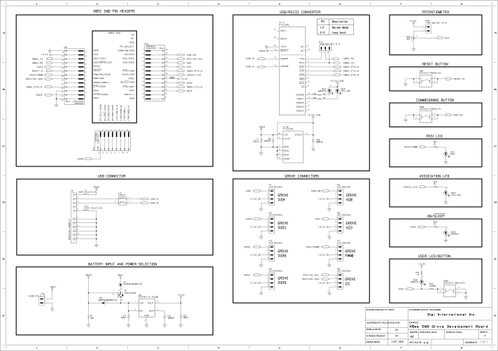 XBee SMT Grove Development Board schematic