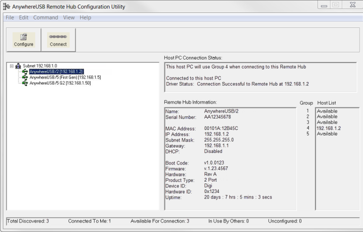 Host computer configuration
