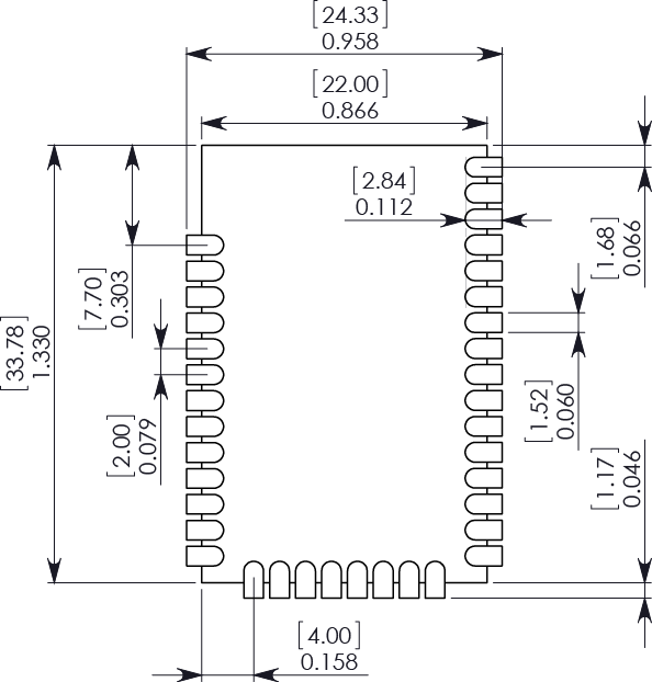 Recommended footprint and keepout