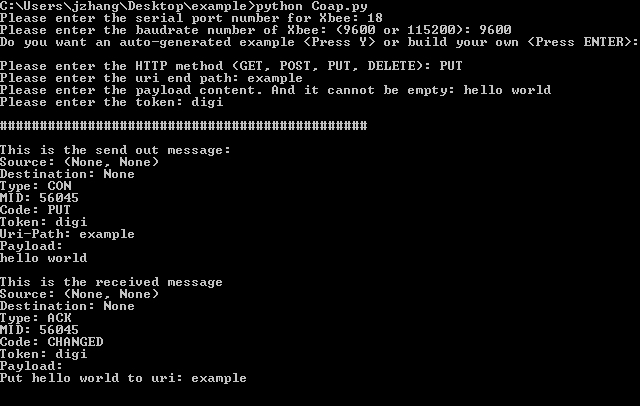 Example: Use Python to generate a CoAP message