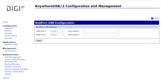 Applications (AnywhereUSB/5M and AnywhereUSB/14)