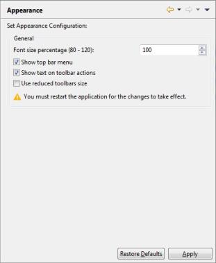 Set appearance preferences