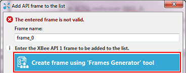 Send an API Tx frame from an XBee module to another module