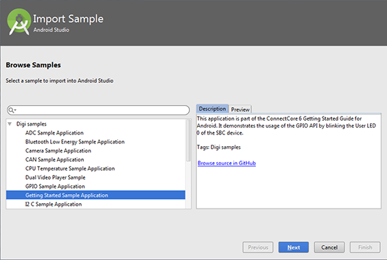 Import a Digi sample application