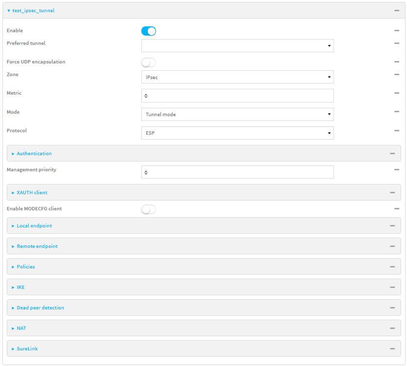 Configure an IPsec tunnel