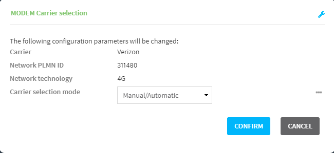 Configure manual carrier selection