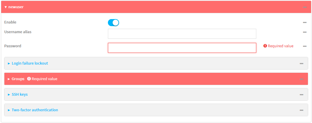 Configure a local user