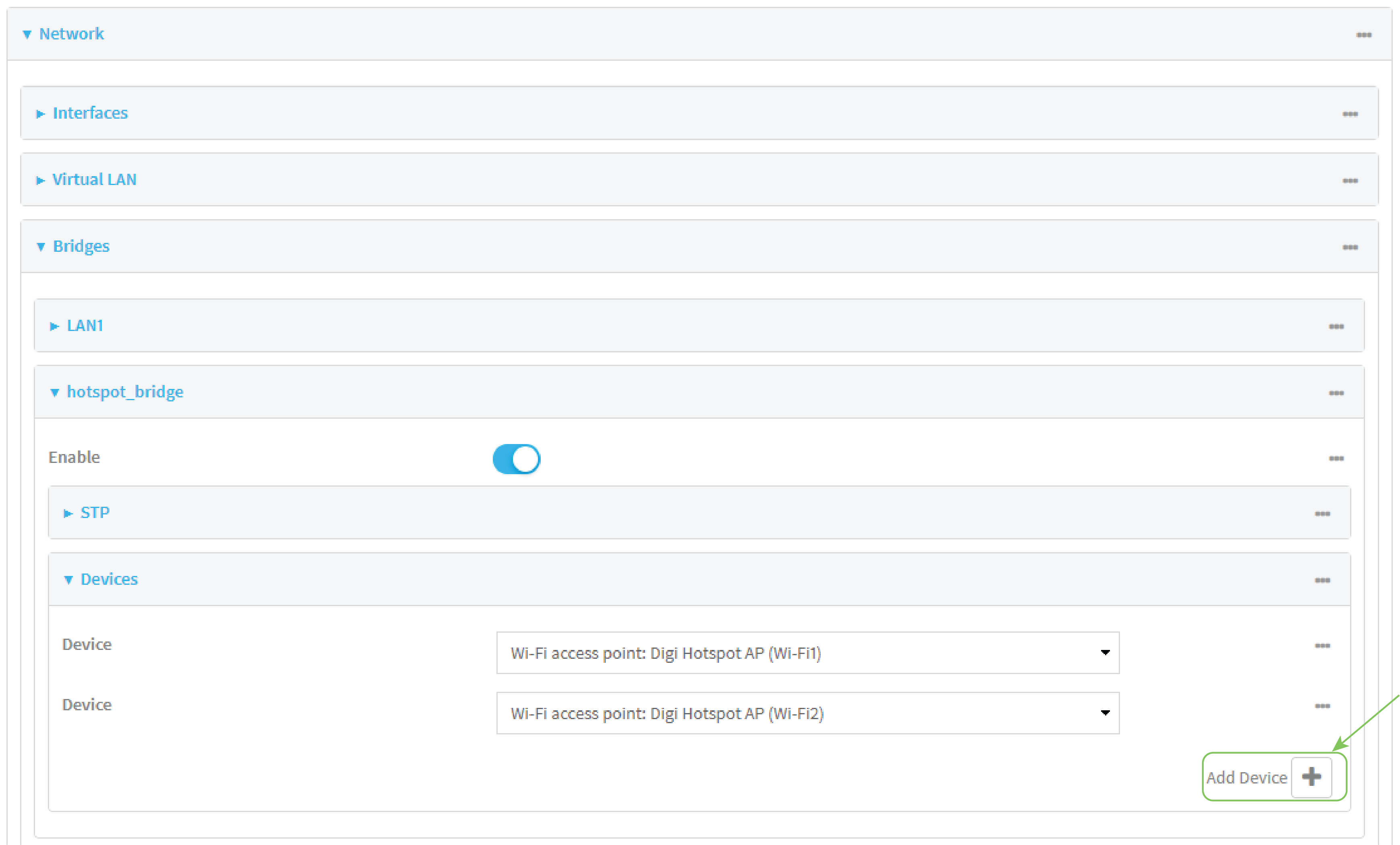 Add an Ethernet port to the default hotspot