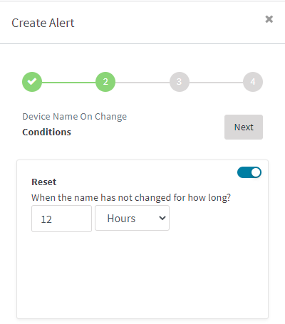 Create an alert for a group or device