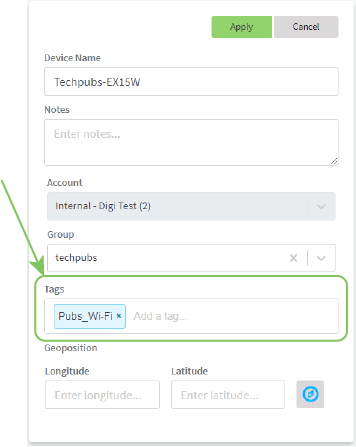 Add or edit device tags