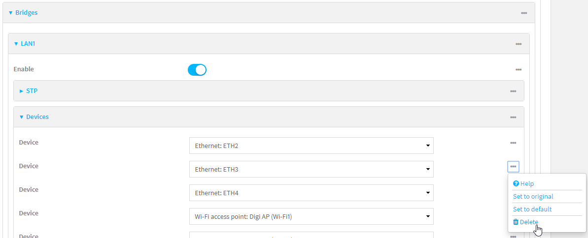Example: Configure two LANs