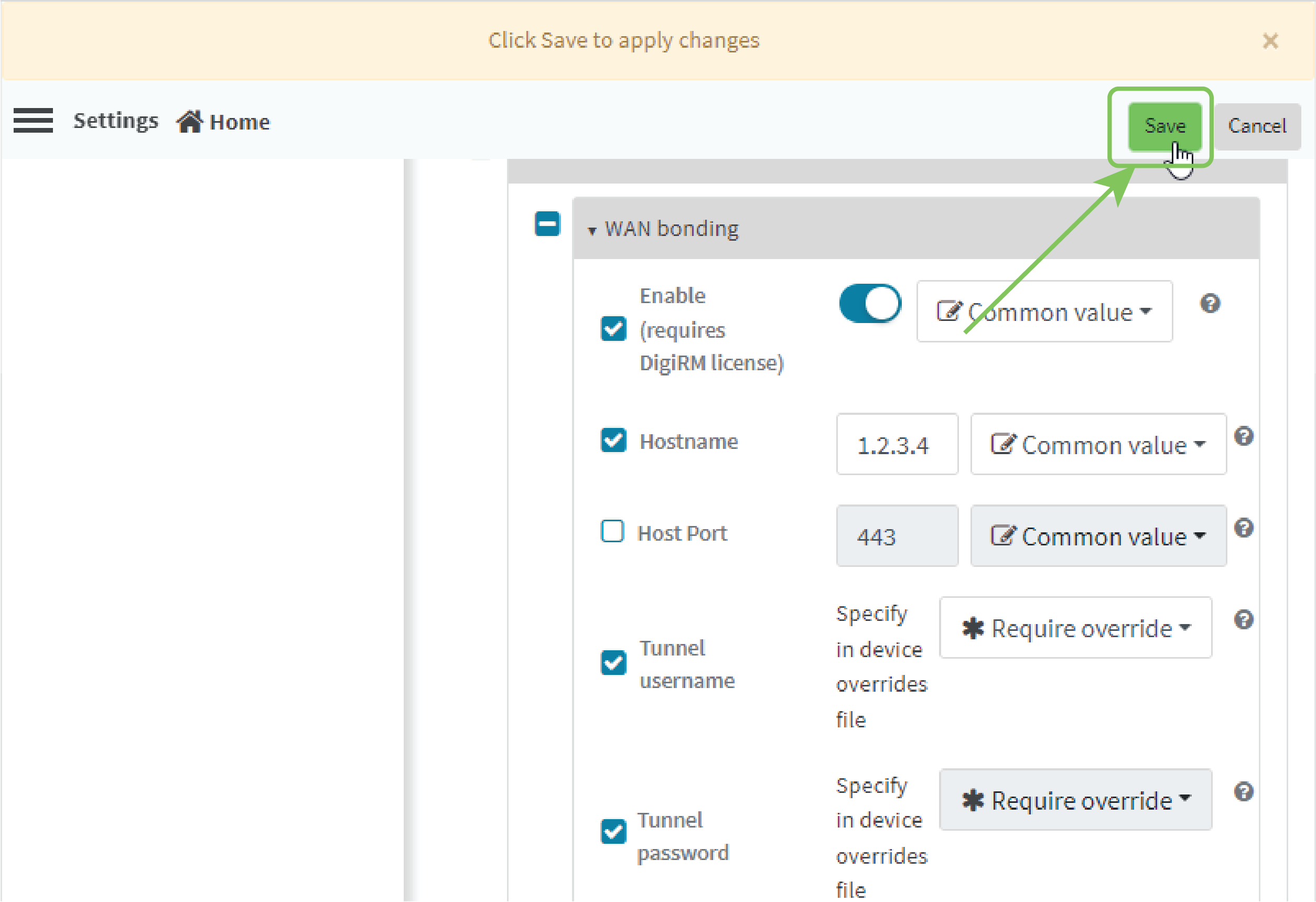 Use Digi Remote Manager to enable and configure WAN bonding on multiple ...