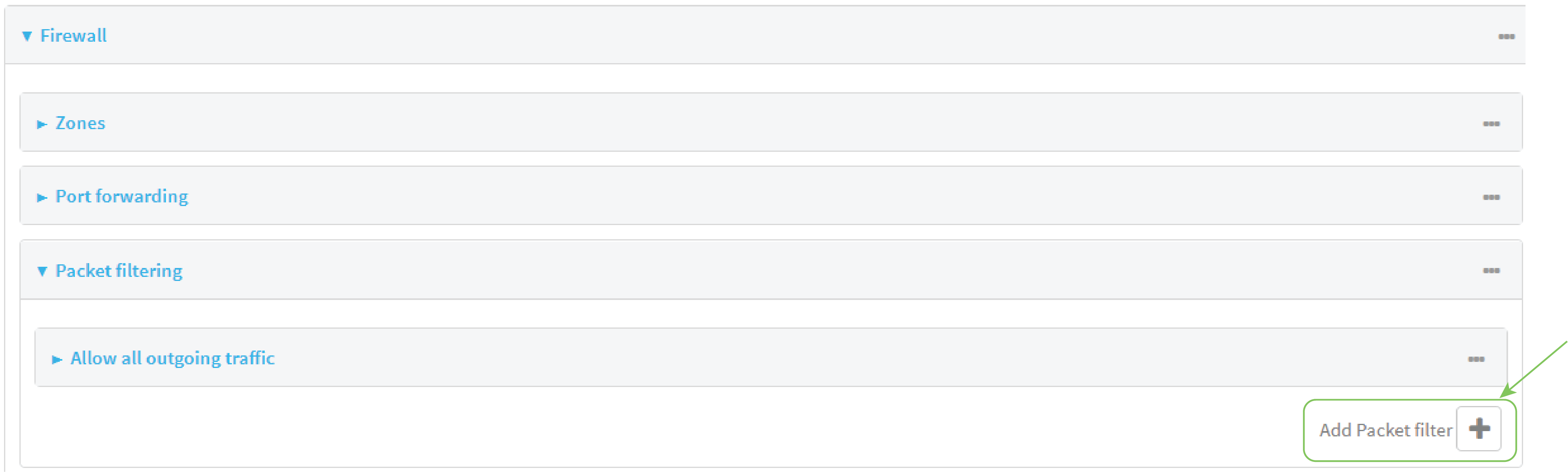 Configure Packet Filtering