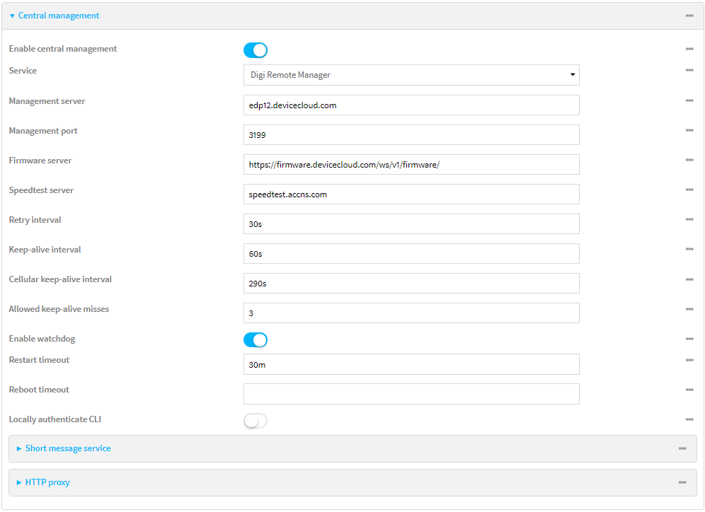 Configure your device for Digi Remote Manager support