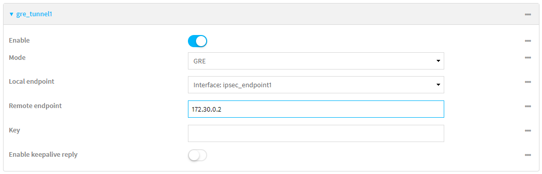 Example: GRE tunnel over an IPSec tunnel Example: GRE tunnel over an IPSec tunnel