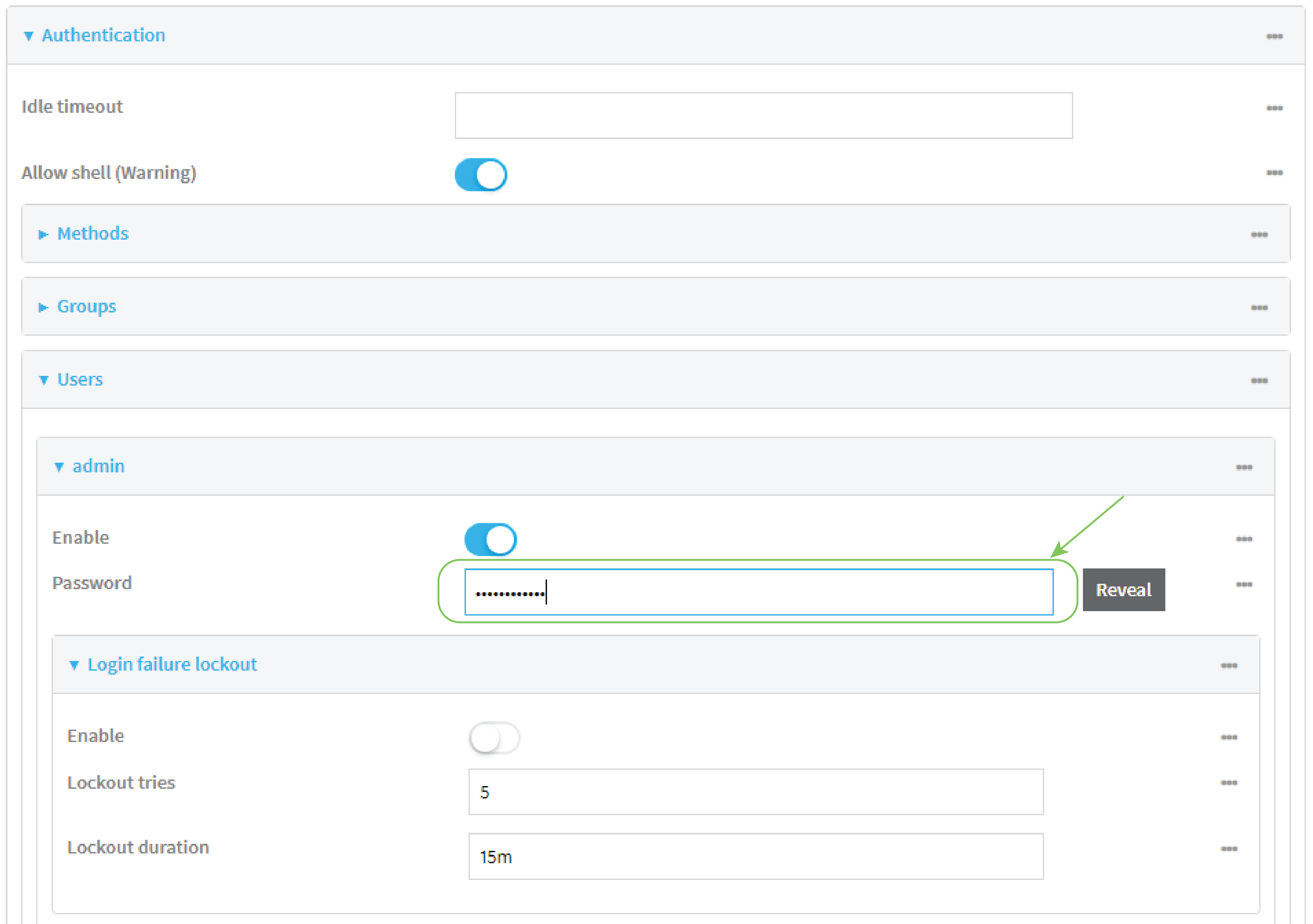 Change the admin password on the Hub