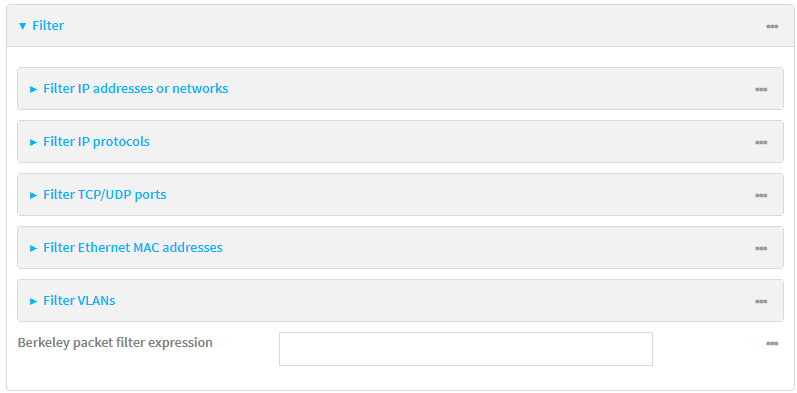 Configure packet capture for the network analyzer