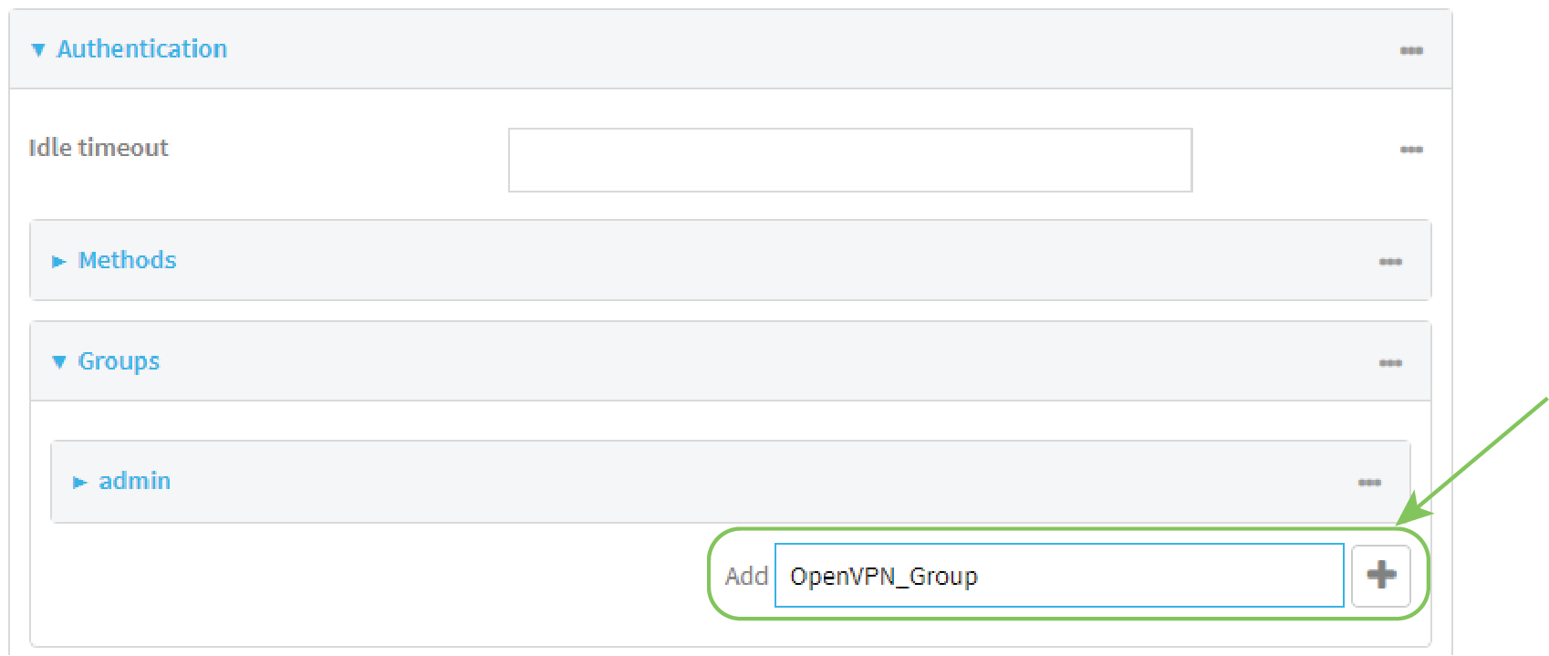 Configure an OpenVPN Authentication Group and User