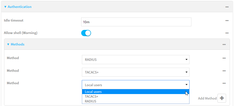 Example user configuration
