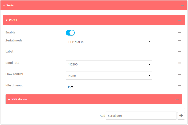 Configure PPP dial-in mode