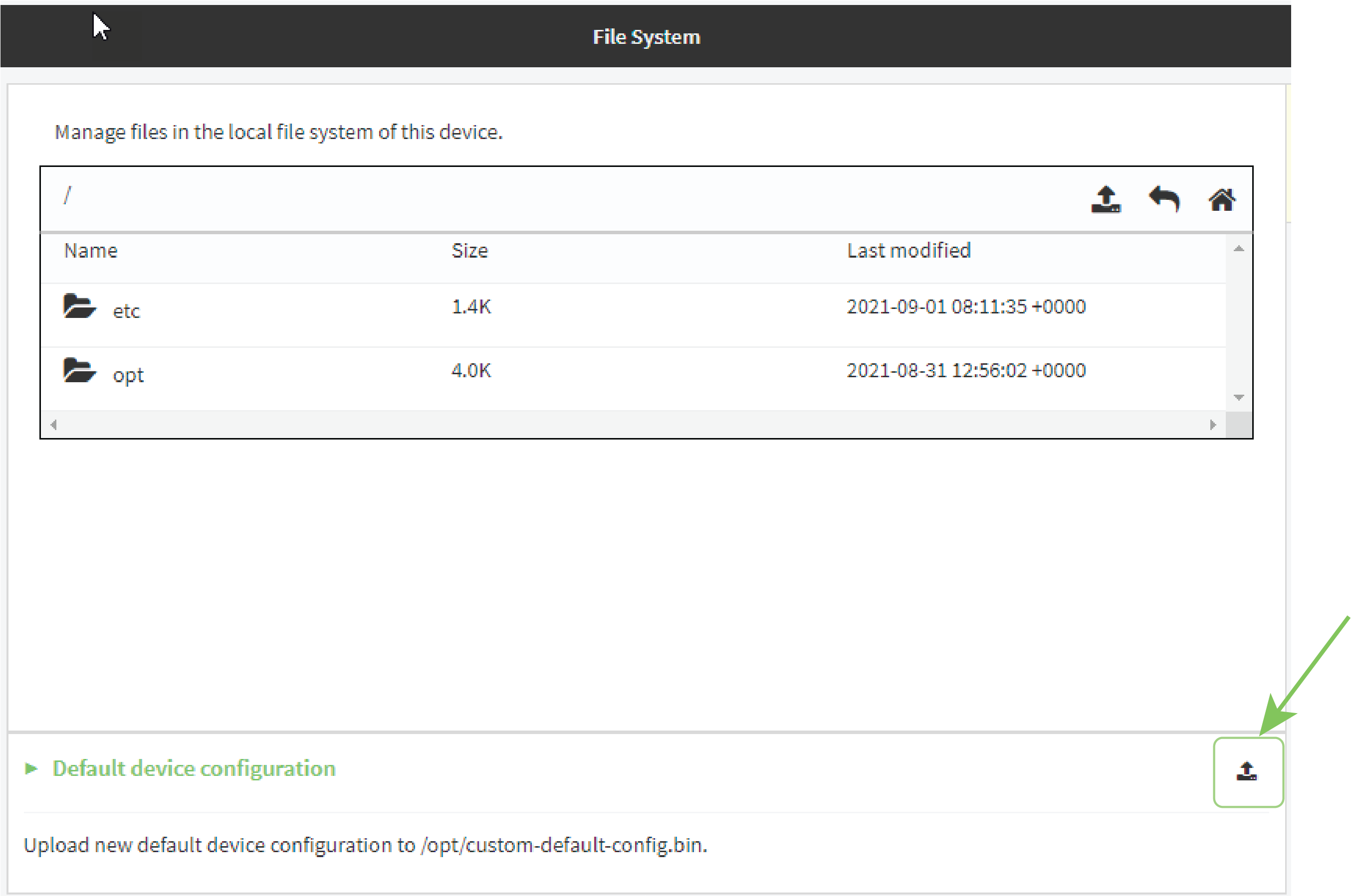Custom factory default settings