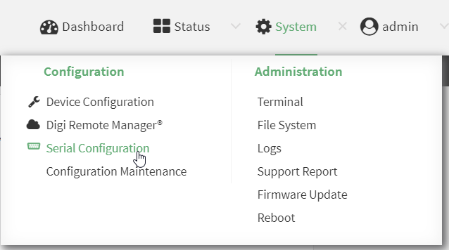 Configure Application mode for a serial port