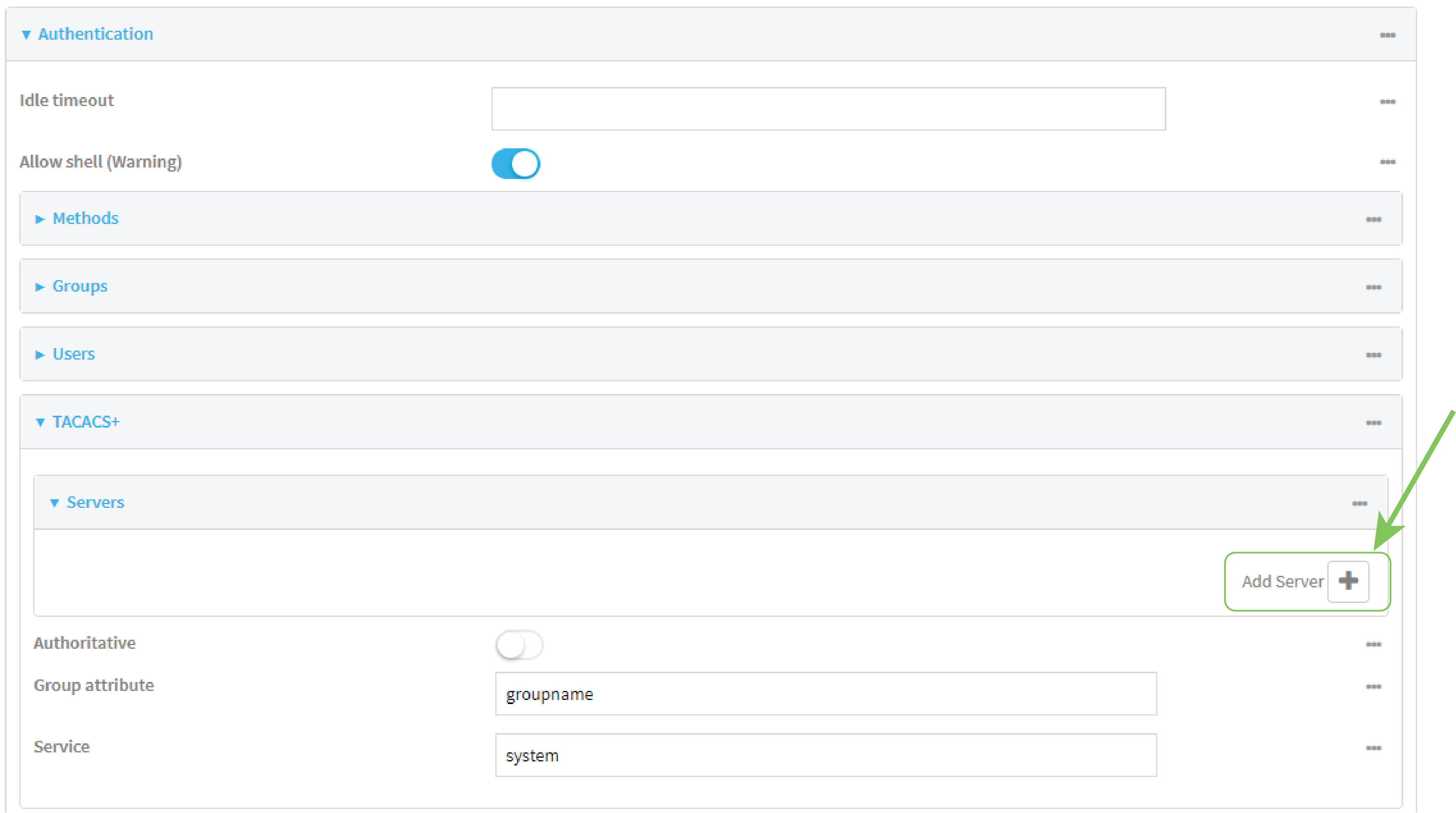 Configure your IX30 device to use a TACACS+ server