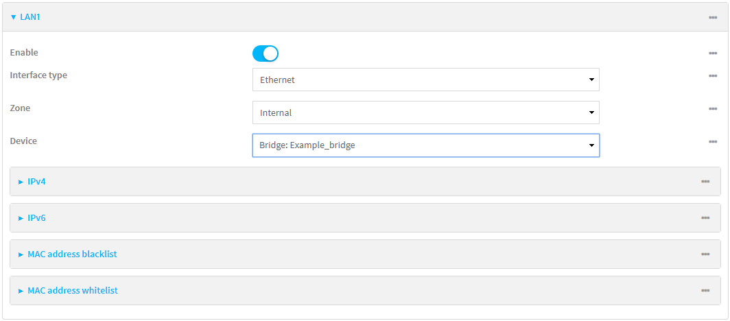Example: Configure two LANs