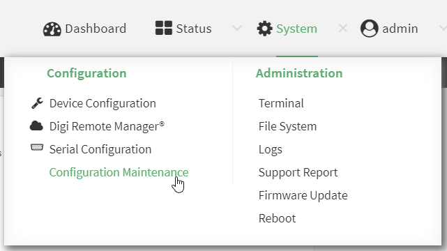 Save configuration to a file