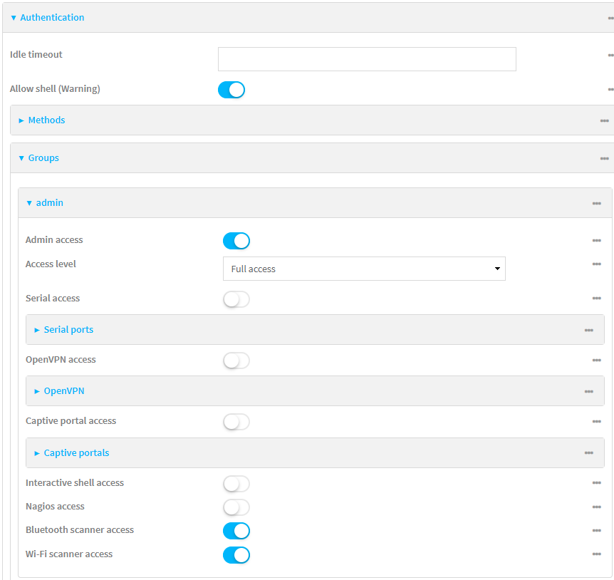 Add an authentication group