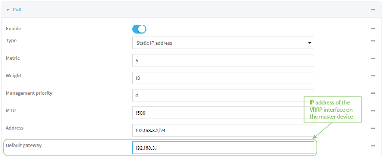 Configure VRRP+