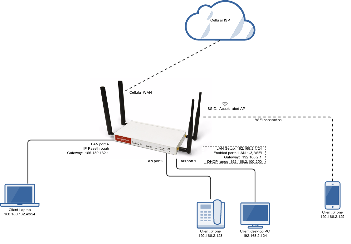 LAN port with IP passthrough