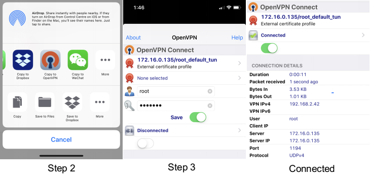 Configuring an OpenVPN server for iOS and Android clients